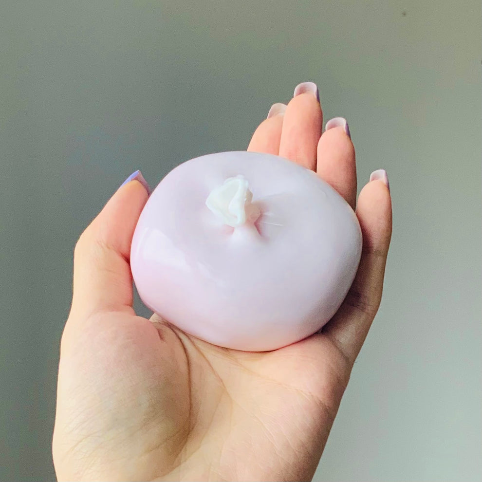 Handmade white thin-skin blue/ pink sand stress ball fidget zip-tie st ...